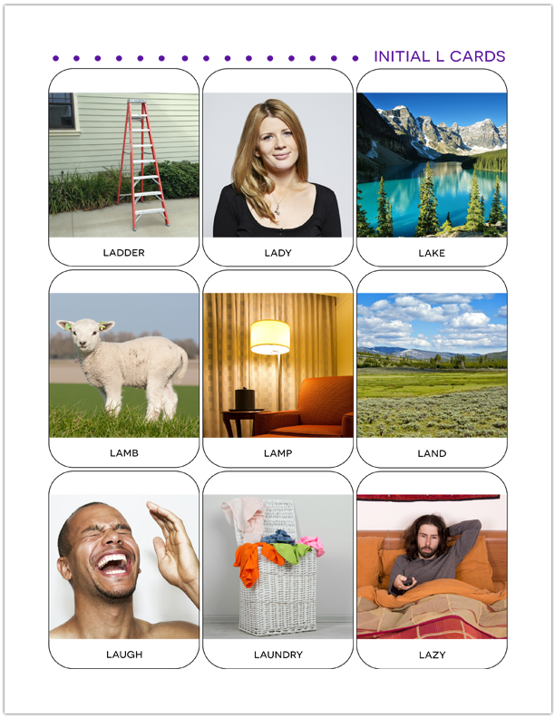 Printable Speech Therapy Flashcards for Kids & Adults - L Sound ...