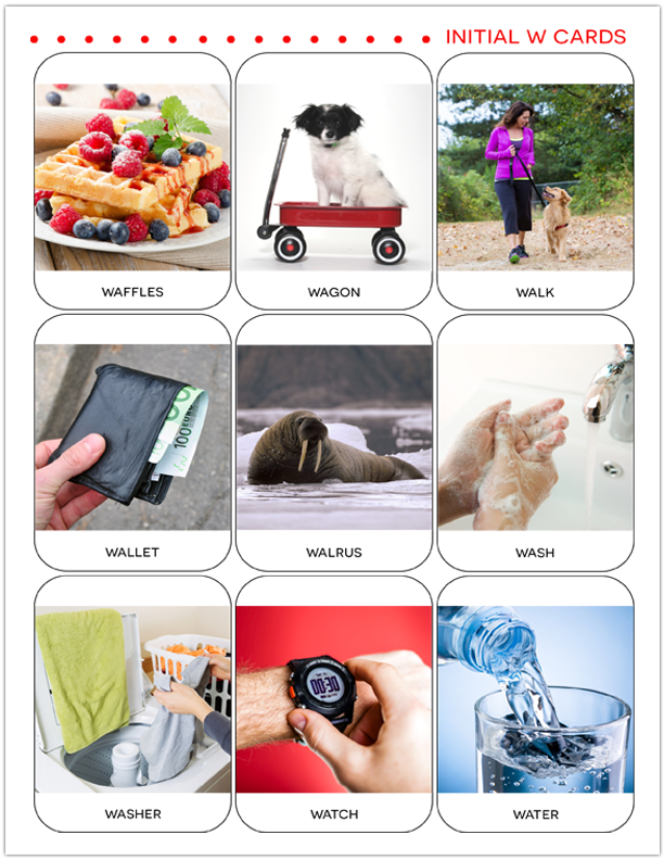 Printable Speech Therapy Flashcards for Kids & Adults - W Sound ...