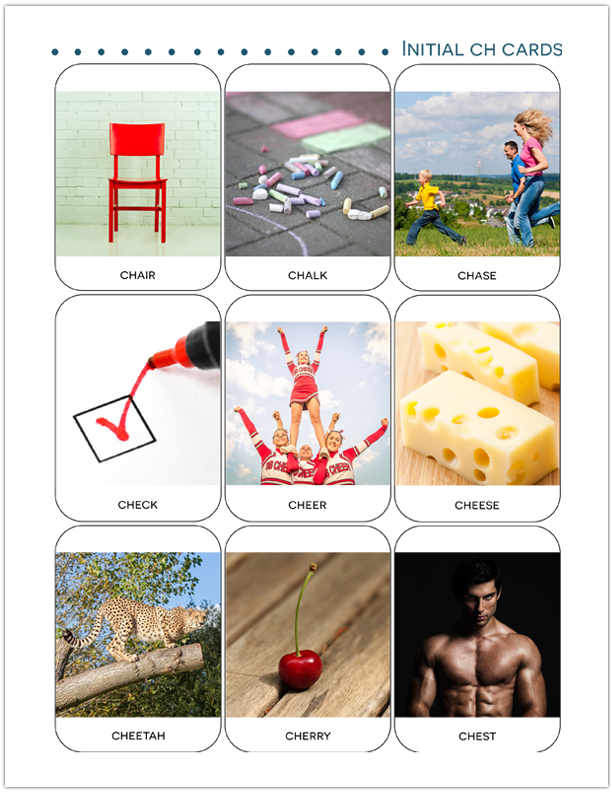 Printable Speech Therapy Flashcards for Kids & Adults - CH Sound ...