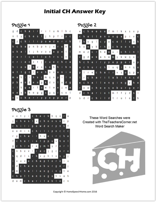 CH Articulation Word Search – HomeSpeechHome