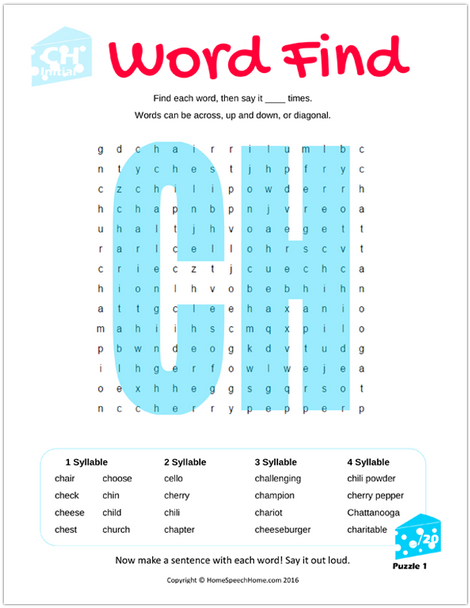CH Articulation Word Search – HomeSpeechHome