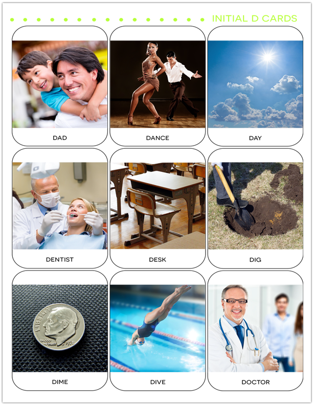 Printable Speech Therapy Flashcards for Kids & Adults - D Sound ...