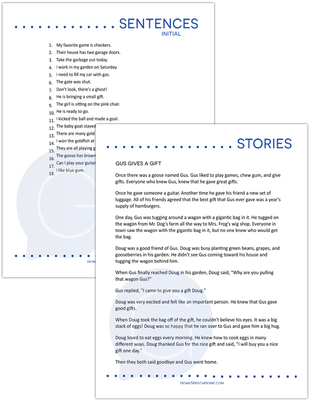 Printable Speech Therapy Flashcards for Kids & Adults - G Sound ...