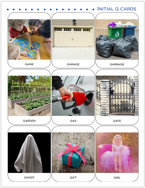 Printable Speech Therapy Flashcards for Kids & Adults - G Sound ...