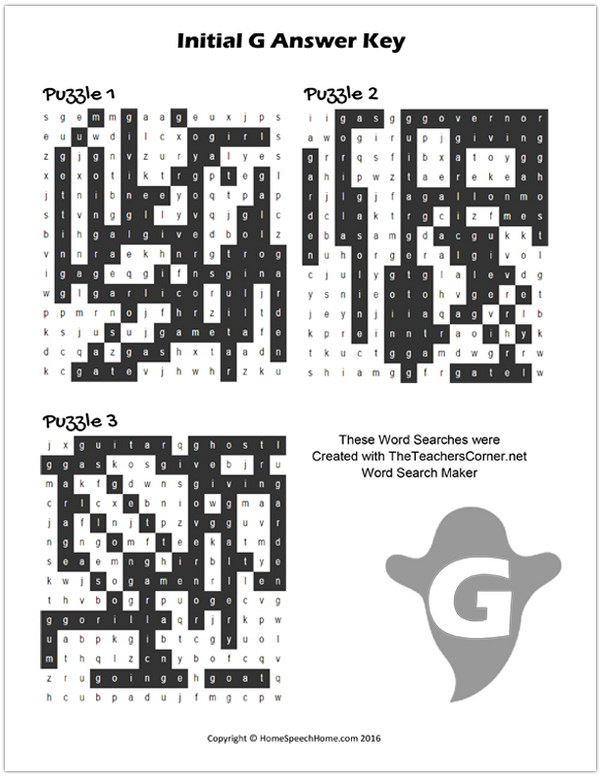 G Articulation Word Search – HomeSpeechHome