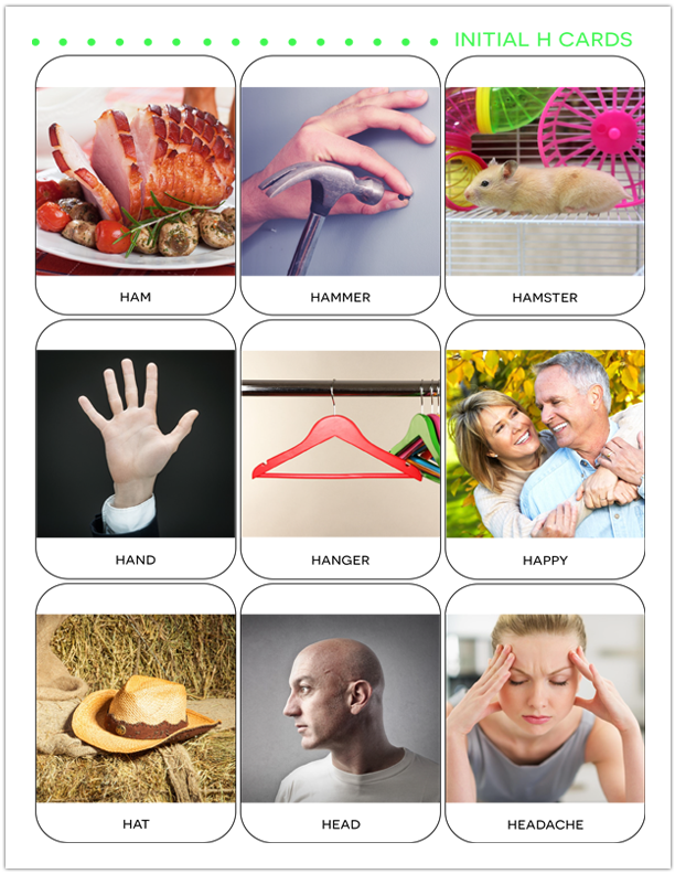 Printable Speech Therapy Flashcards for Kids & Adults - H Sound ...