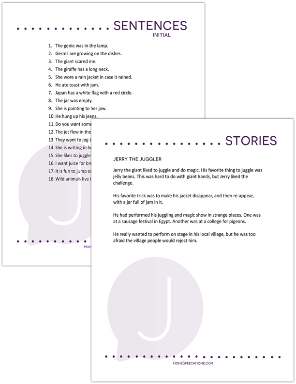 Printable Speech Therapy Flashcards for Kids & Adults - J Sound ...