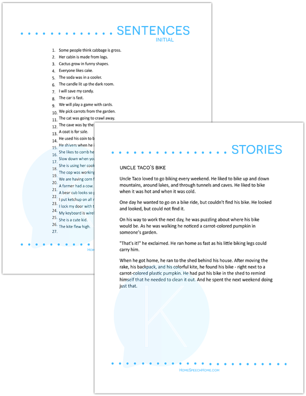 Printable Speech Therapy Flashcards for Kids & Adults - K Sound ...