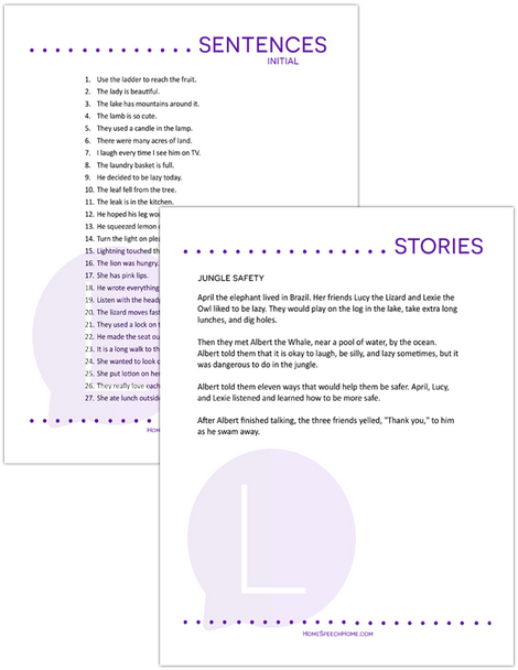 Printable Speech Therapy Flashcards for Kids & Adults - L Sound ...