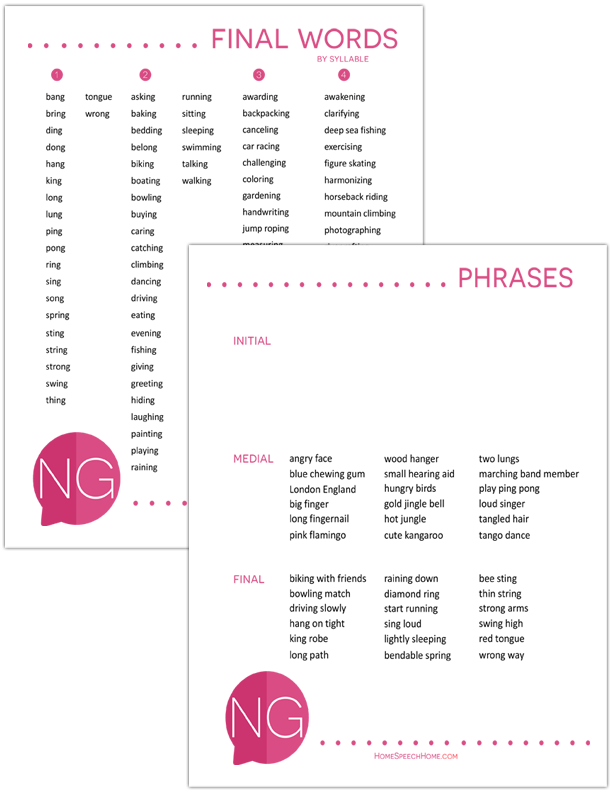 Printable Speech Therapy Flashcards for Kids & Adults - NG Sound ...