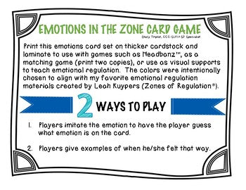 Emotions in the Zone Game – HomeSpeechHome