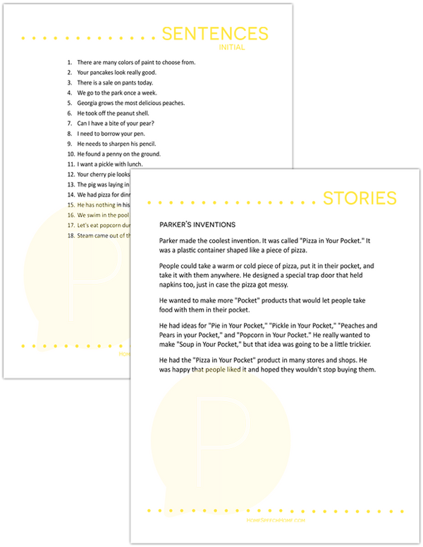 Printable Speech Therapy Flashcards for Kids & Adults - P Sound ...