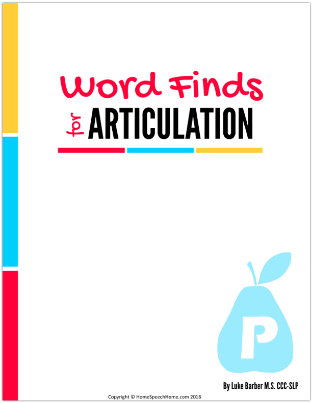 P Articulation Word Search – HomeSpeechHome