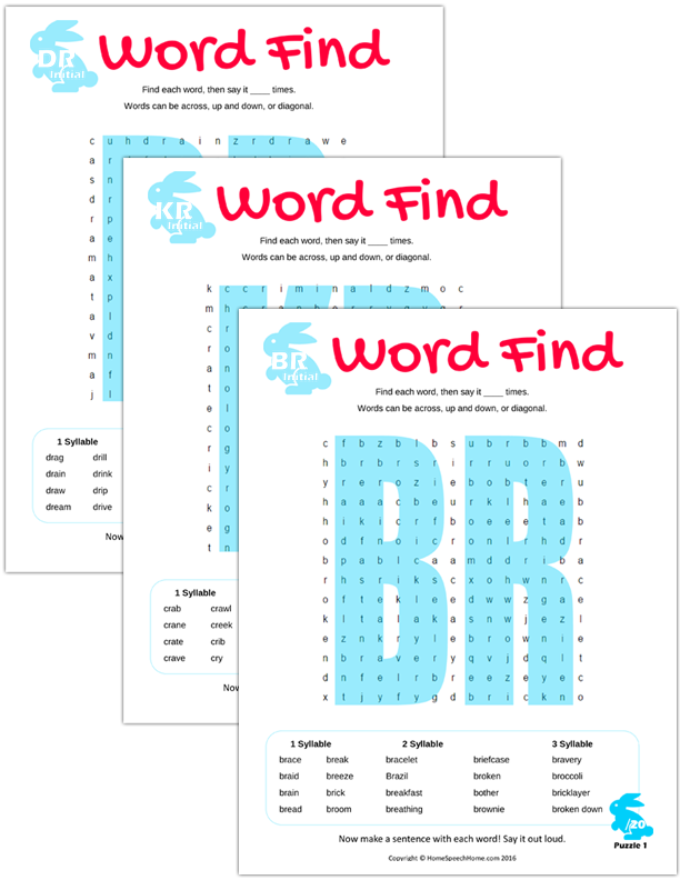 Complete Articulation Word Search – HomeSpeechHome
