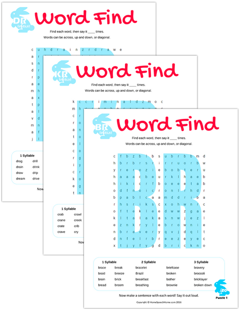 Complete Articulation Word Search – HomeSpeechHome