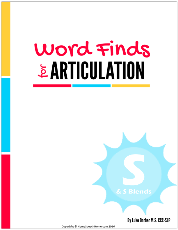 S & S Blend Articulation Word Search – HomeSpeechHome