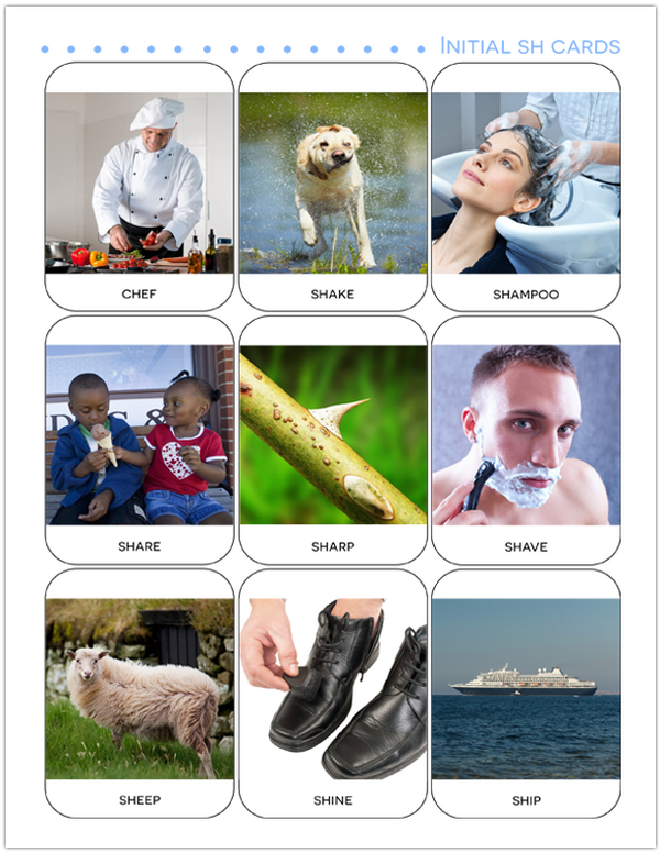 Printable Speech Therapy Flashcards for Kids & Adults - SH Sound ...