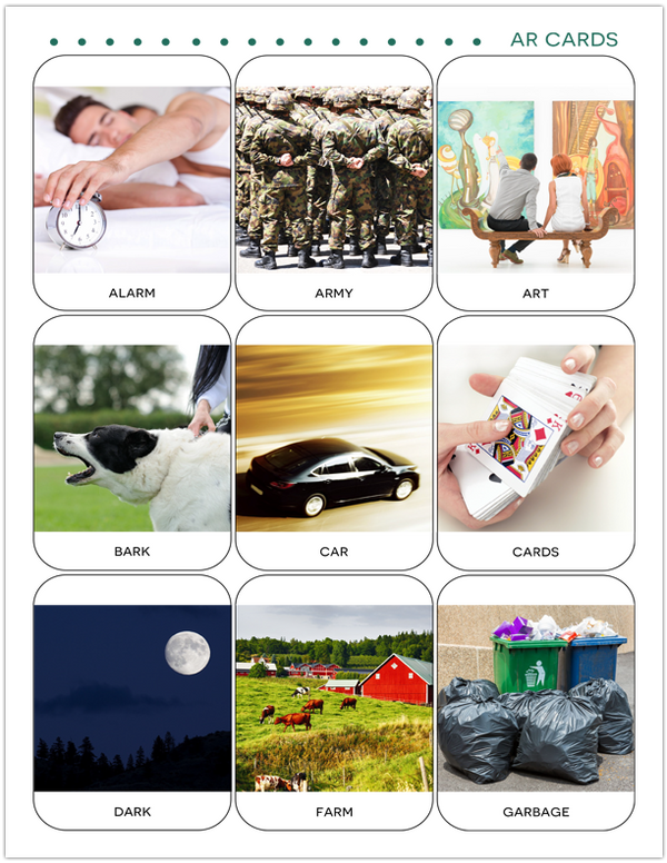 Printable Speech Therapy Flashcards for Kids & Adults|Vocalic R Sound ...