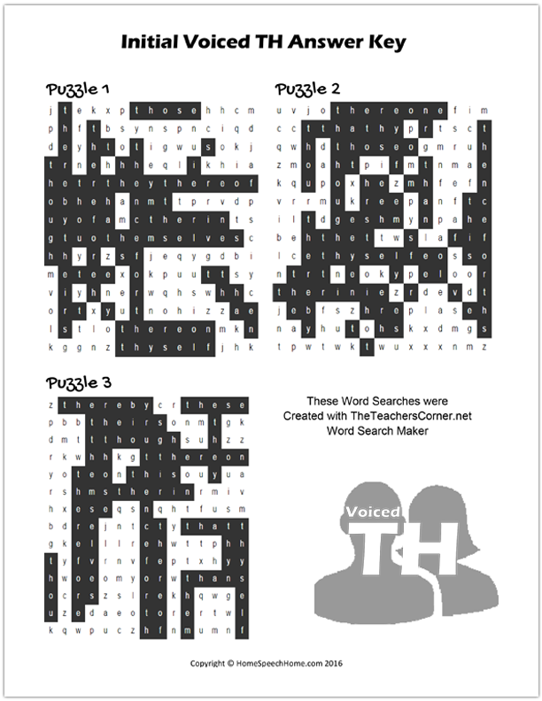 Voiced TH Articulation Word Search – HomeSpeechHome