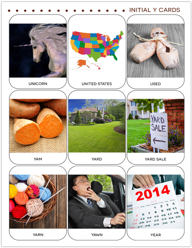 Printable Speech Therapy Flashcards for Kids & Adults - Y Sound ...